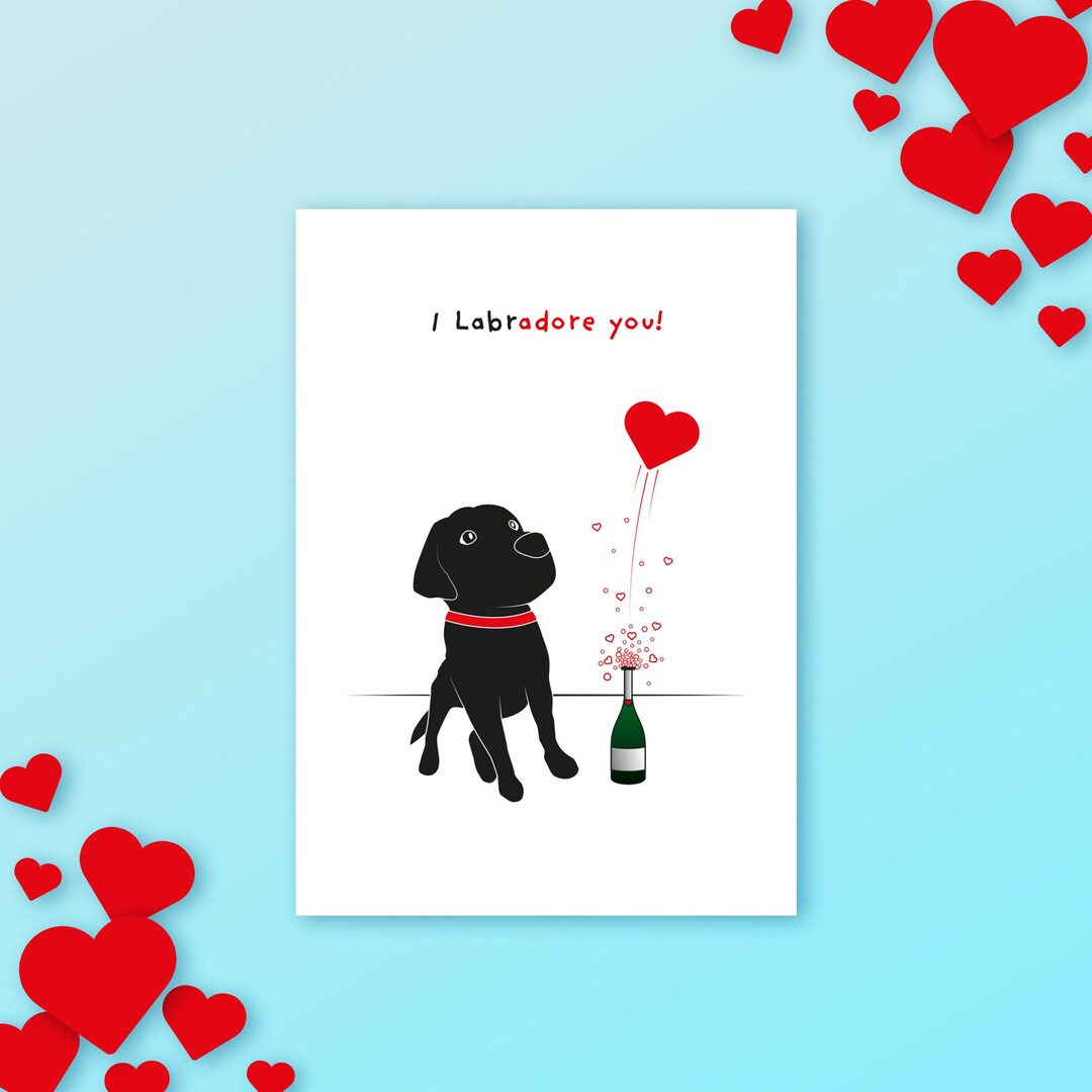 Black Labrador / I Labradore You - Blank Greetings Card - Etsy UK