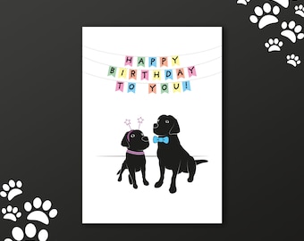 Black Labrador Happy Birthday Card, Men Women Gift Kids - Etsy