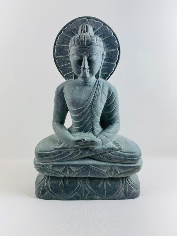 Pair of Handcrafted Stone Buddhas | Etsy
