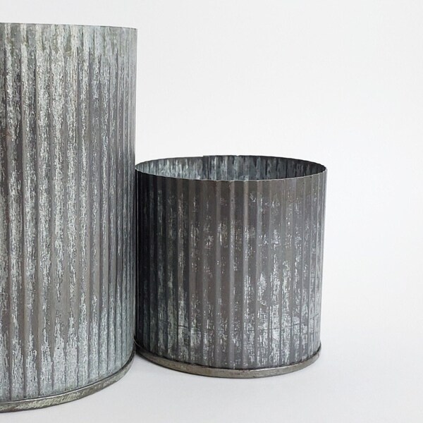 Galvanized Planters - Etsy