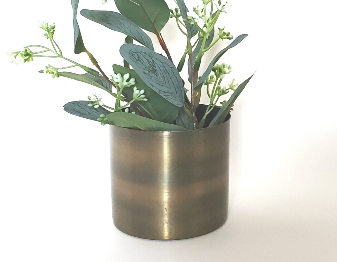 Bronze Planter, Rustic Modern Farmhouse Vase, Small Metal Pots ...
