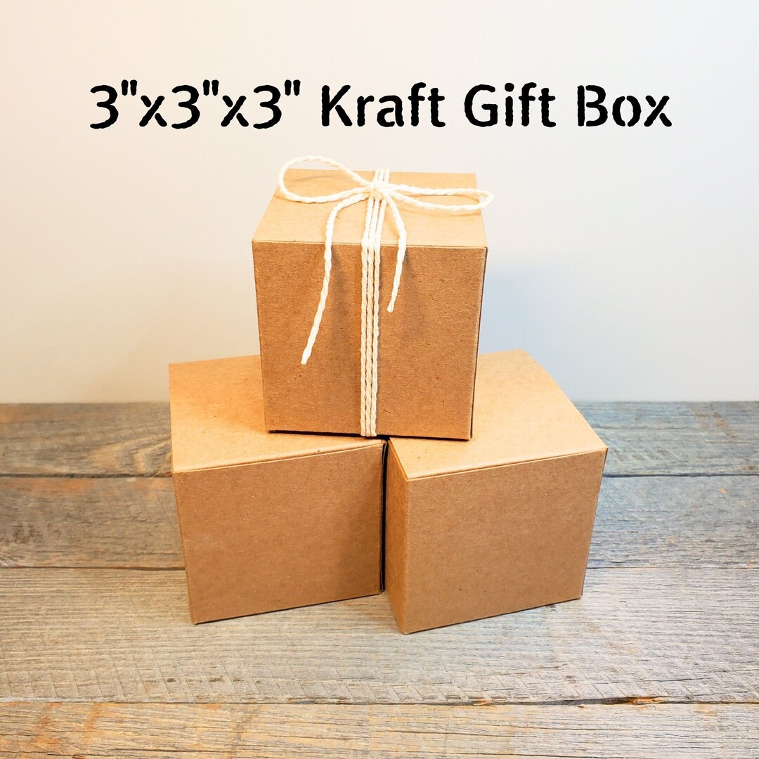 3x3x3 Kraft Paper Gift Box Set of 10 Boxes Brown Tuck Top Mini Gift Box ...