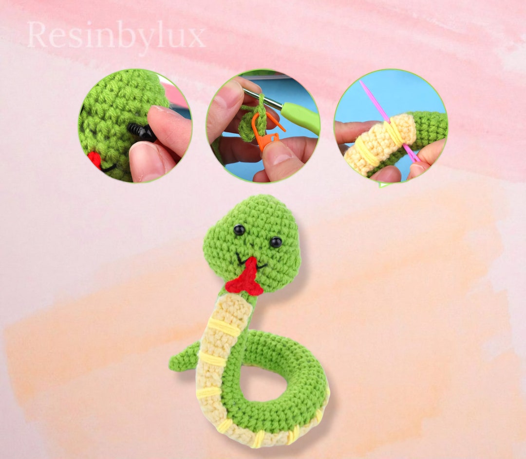 Snake Crochet Kit Cobra Snake Crochet Kit Animal Crochet Kit Green ...