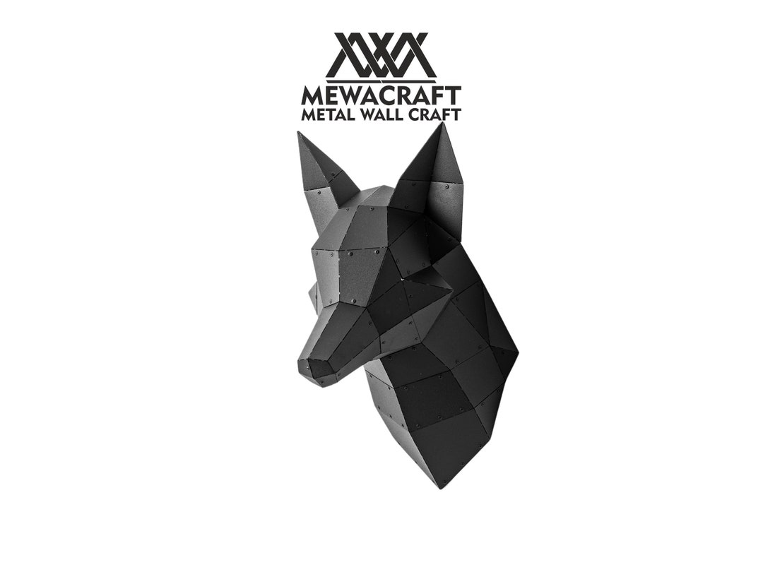 Fox Head Wall Mount Metal Sculpture Fox Sculpture Metal Wall Art Decor ...