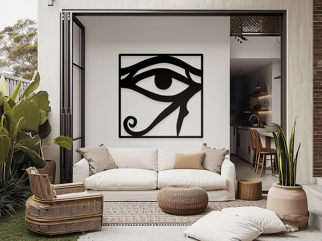 Eye of Horus Wall Art Metal Decor Ancient Wall Art Framed Living Room ...