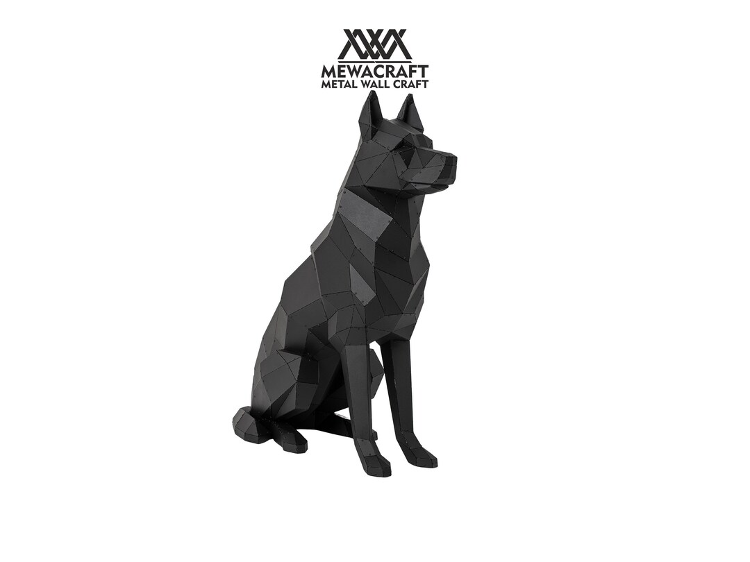 Metal Sitting German Shepherd Dog Sculpture (DDP Included for USA) - Etsy