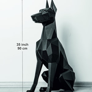 Sitting Doberman Statue - 3D Metal Art Decor - Decorative Metal ...