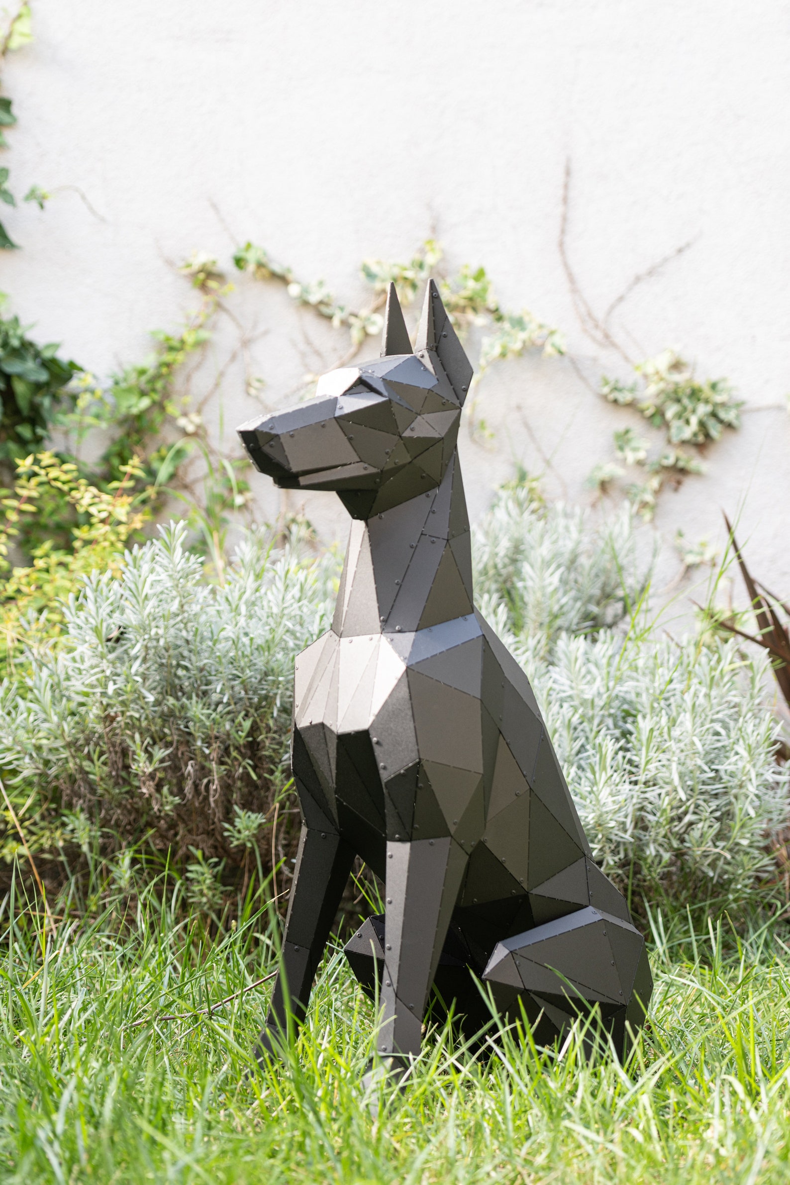 Sitting Doberman Statue 3D Metal Art Decor Decorative - Etsy