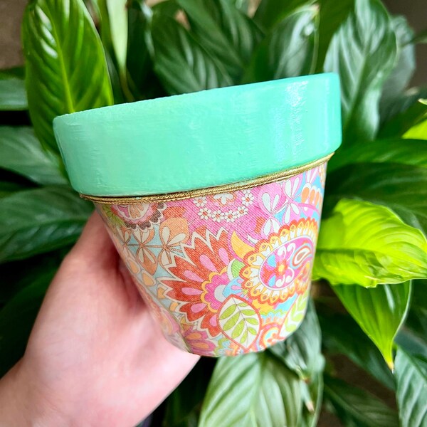 Decoupage Flower Pot - Etsy