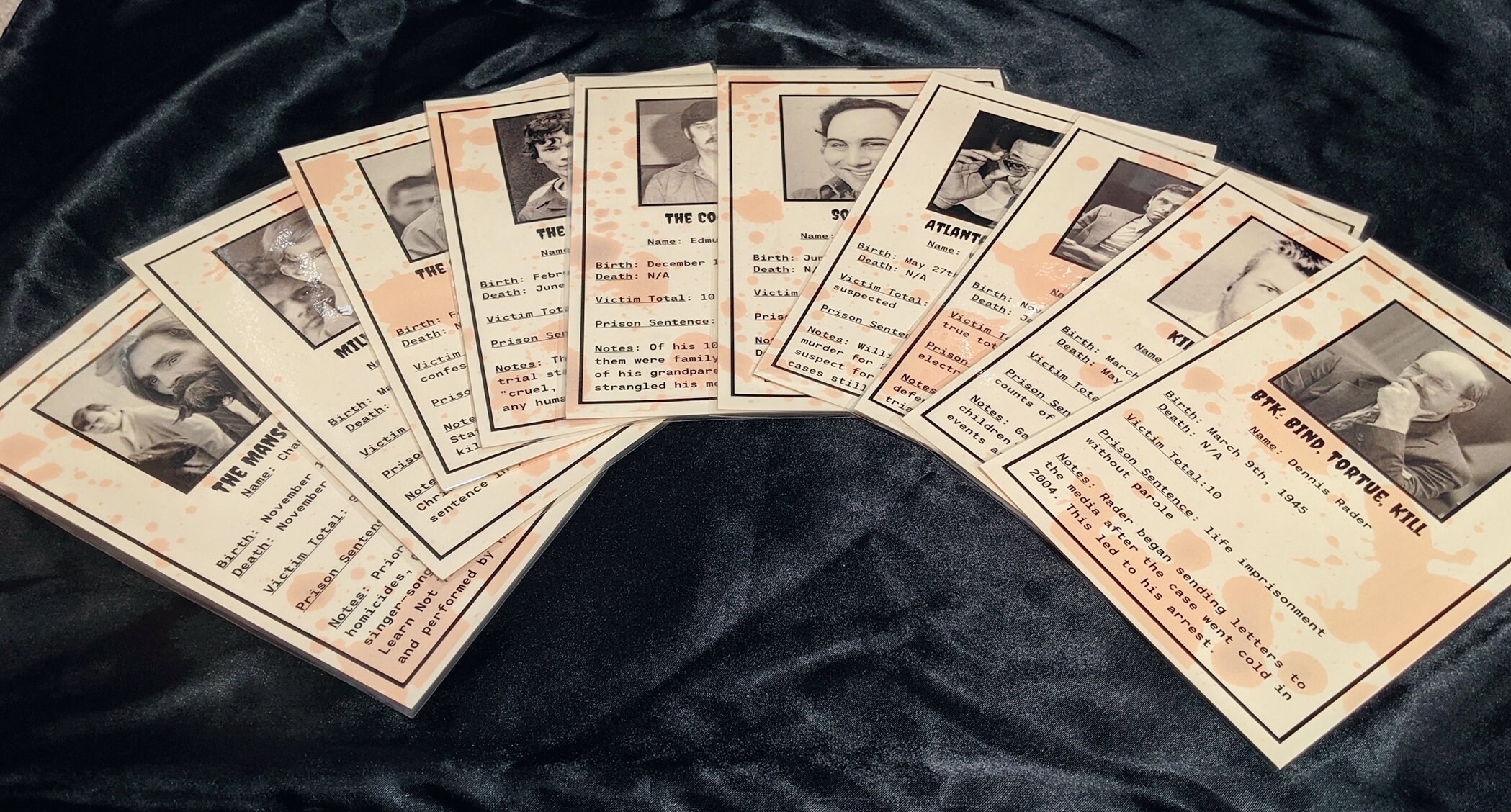 True Crime Cards Serial Killer Fact Cards Forensic Science - Etsy