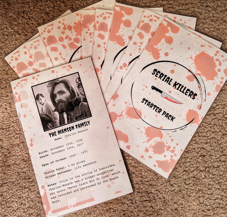 True Crime Cards Serial Killer Fact Cards Forensic Science - Etsy