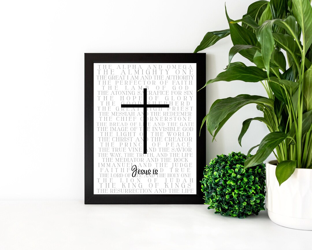 Jesus Is, Cross, Christian Printable Art, Typography Art, Christian ...