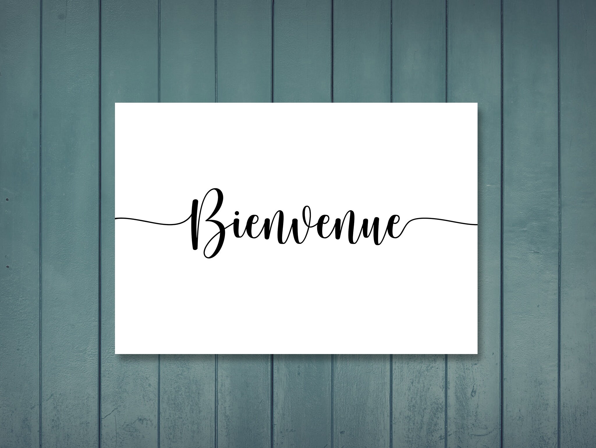 Bienvenue Welcome French Printable Art, Typography Art, Instant ...