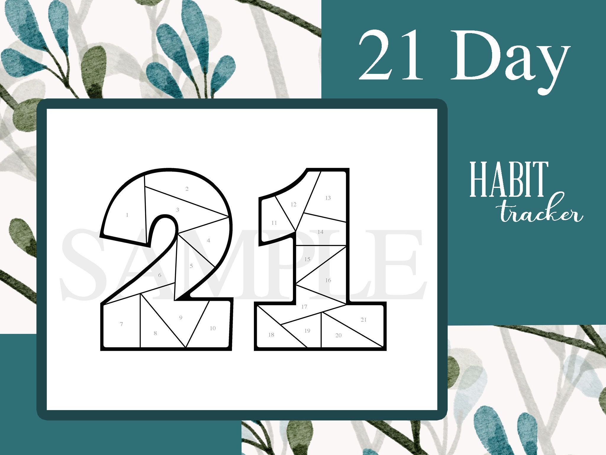 21 Day Habit Tracker, Weight Loss Journal, Planner, Countdown ...