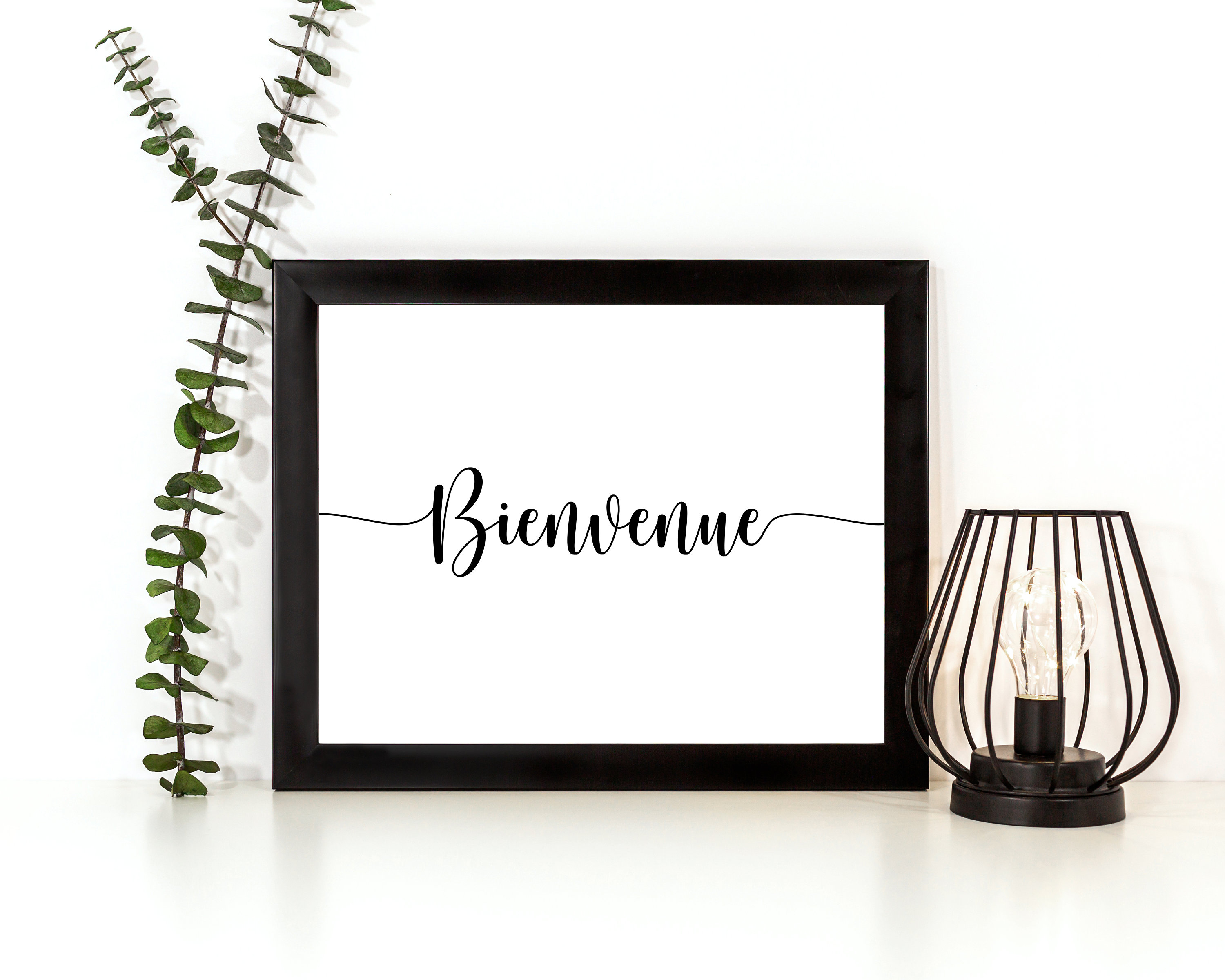 Bienvenue Welcome French Printable Art, Typography Art, Instant ...