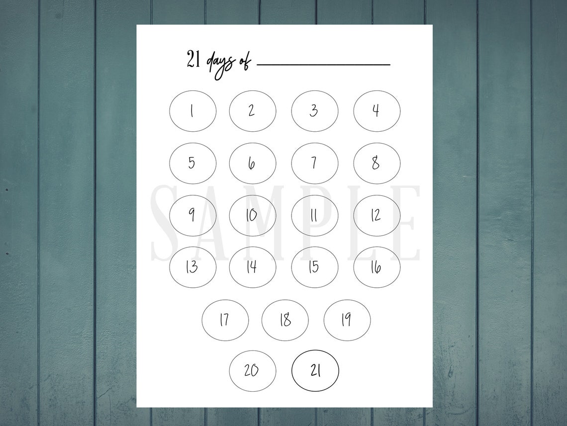 21 Day Habit Tracker, Daily Motivation, Planner, 21 Days, Journal ...