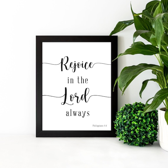 Rejoice in the Lord Always Bible Verse Printable Art Jesus | Etsy