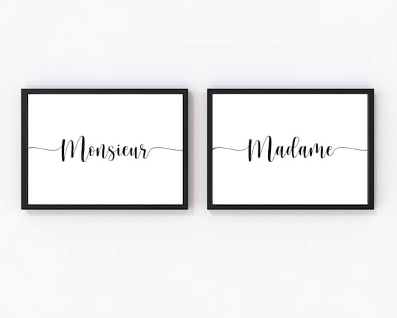 Monsieur and Madame Mr. and Mrs. French Printable Art | Etsy España