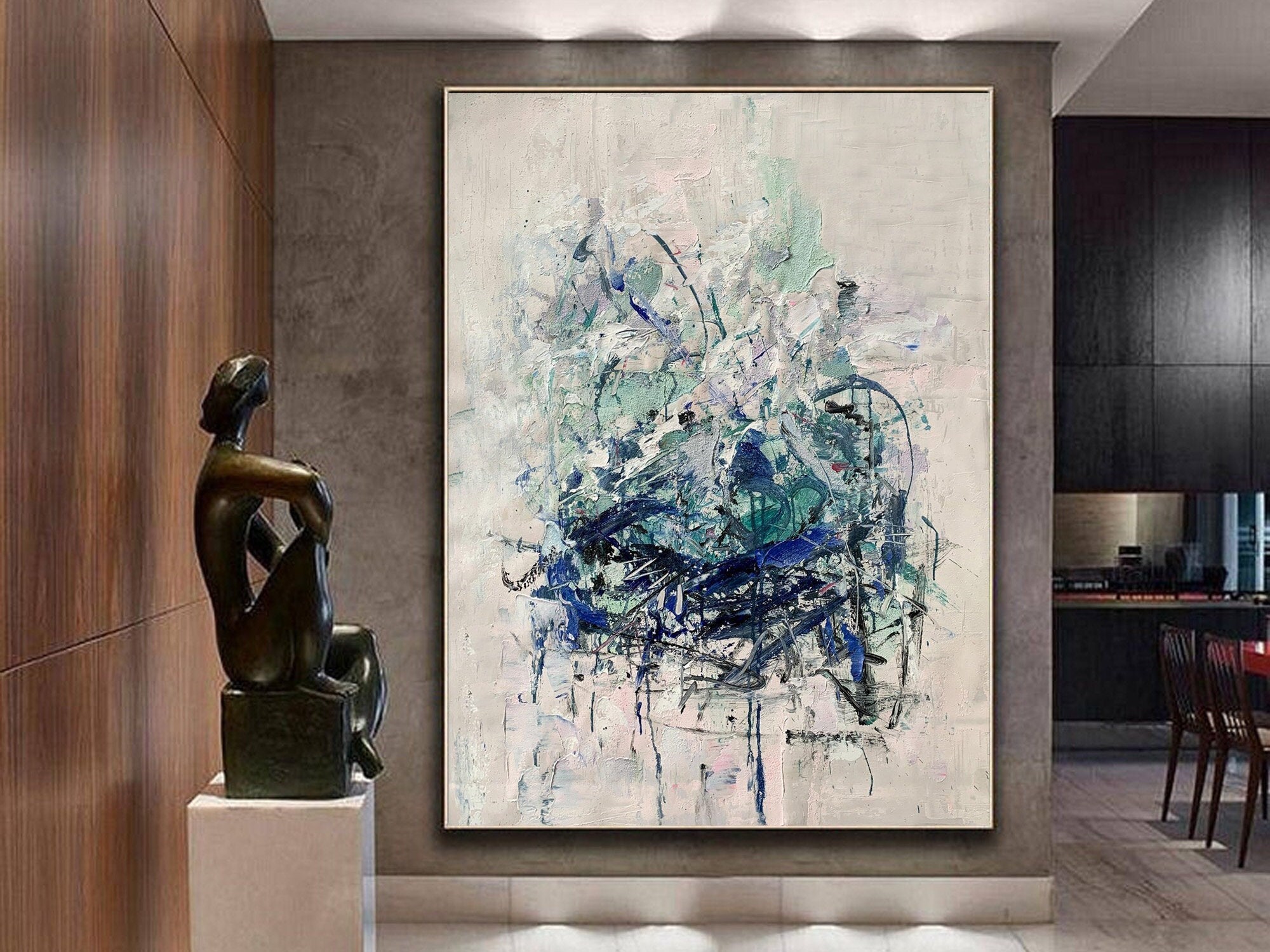 Large Art Painting Large Abstract Wall Art Office Wall - Etsy