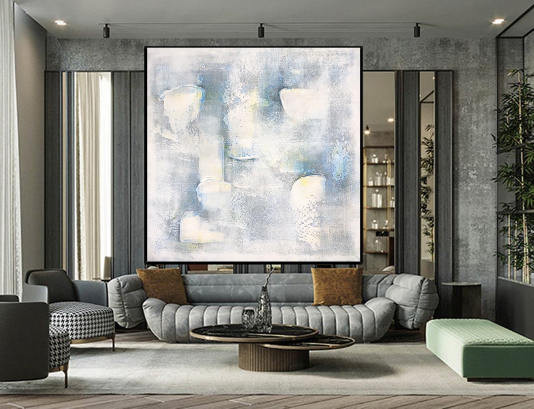 Large Abstract Painting Texture Art Contemporary Art Original Gray ...