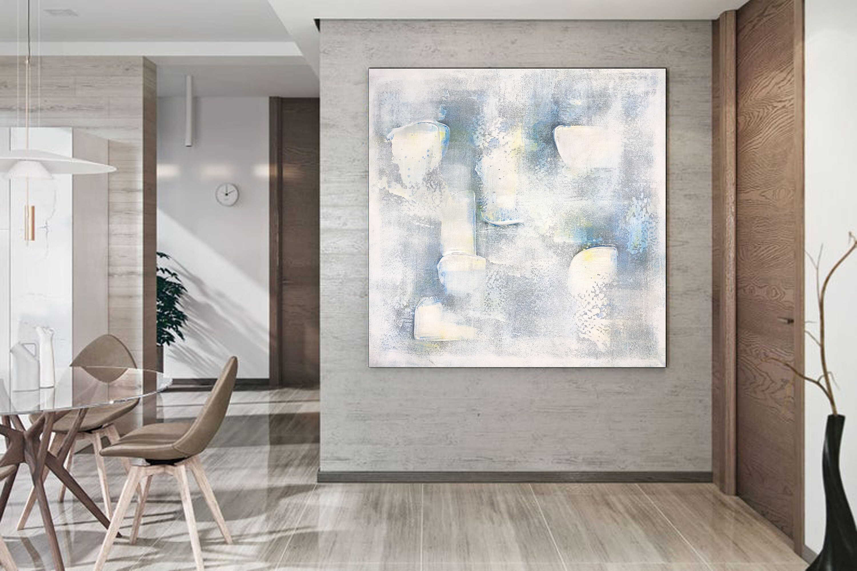 Large Abstract Painting Texture Art Contemporary Art Original Gray ...