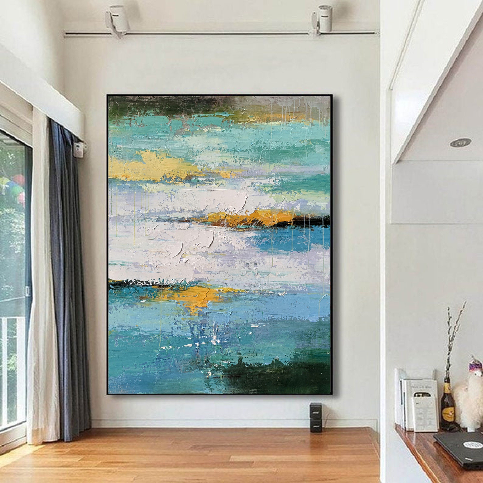 Extra Large Painting on Canvas Large Abstract Painting Green - Etsy