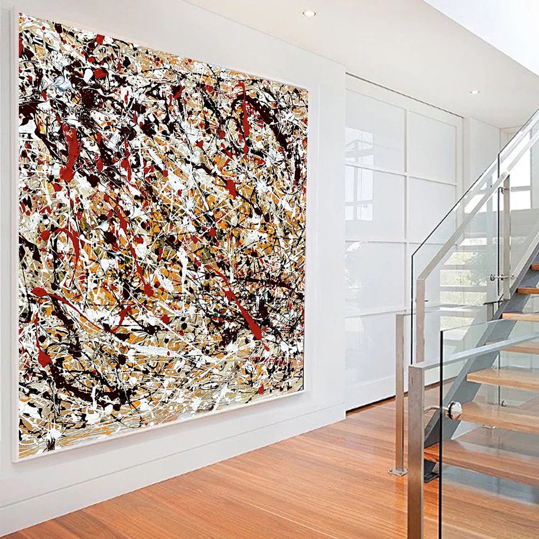 Large Paintings for Living Room, Modern Abstract Wall Art, Red and ...