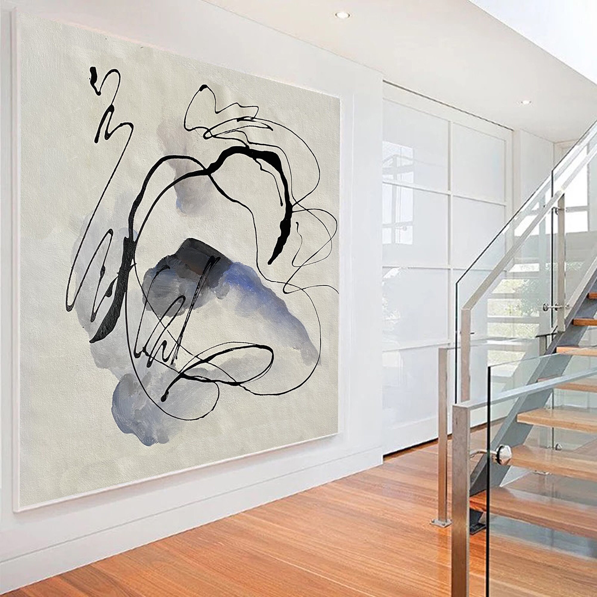 Minimalist Wall Art Minimalist Painting Large Wall Art White - Etsy