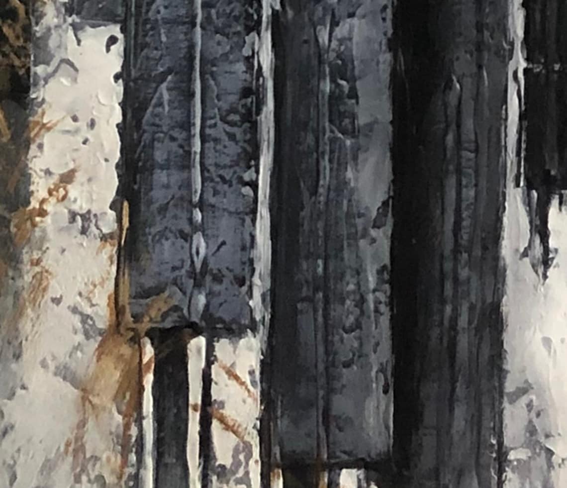 Large canvas wall art black painting black abstract wall | Etsy