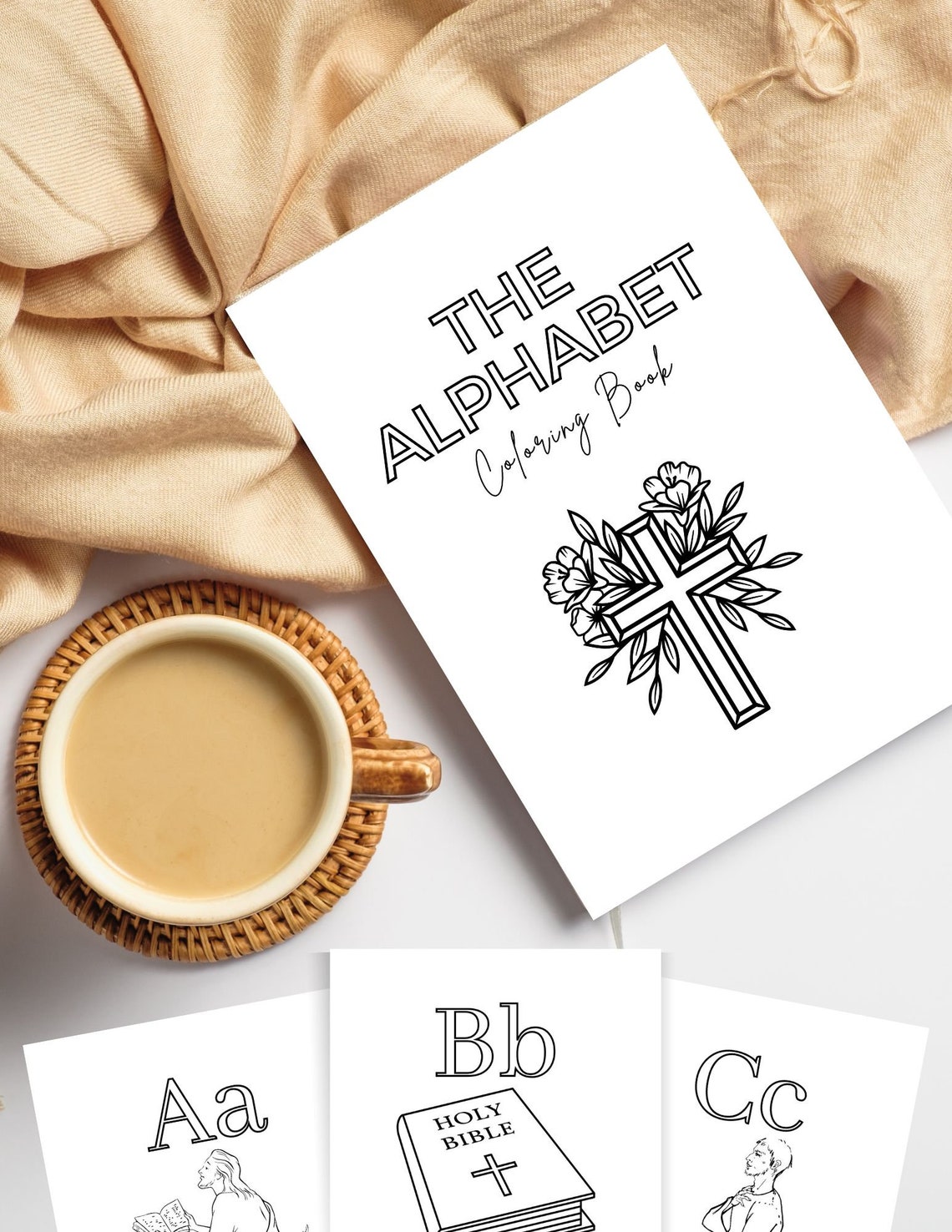 A-Z Bible Alphabet Coloring Book - Etsy