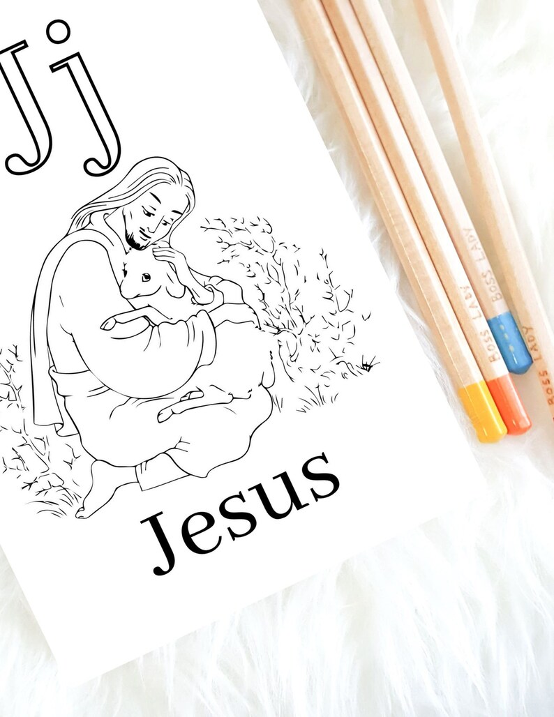 A-Z Bible Alphabet Coloring Book - Etsy