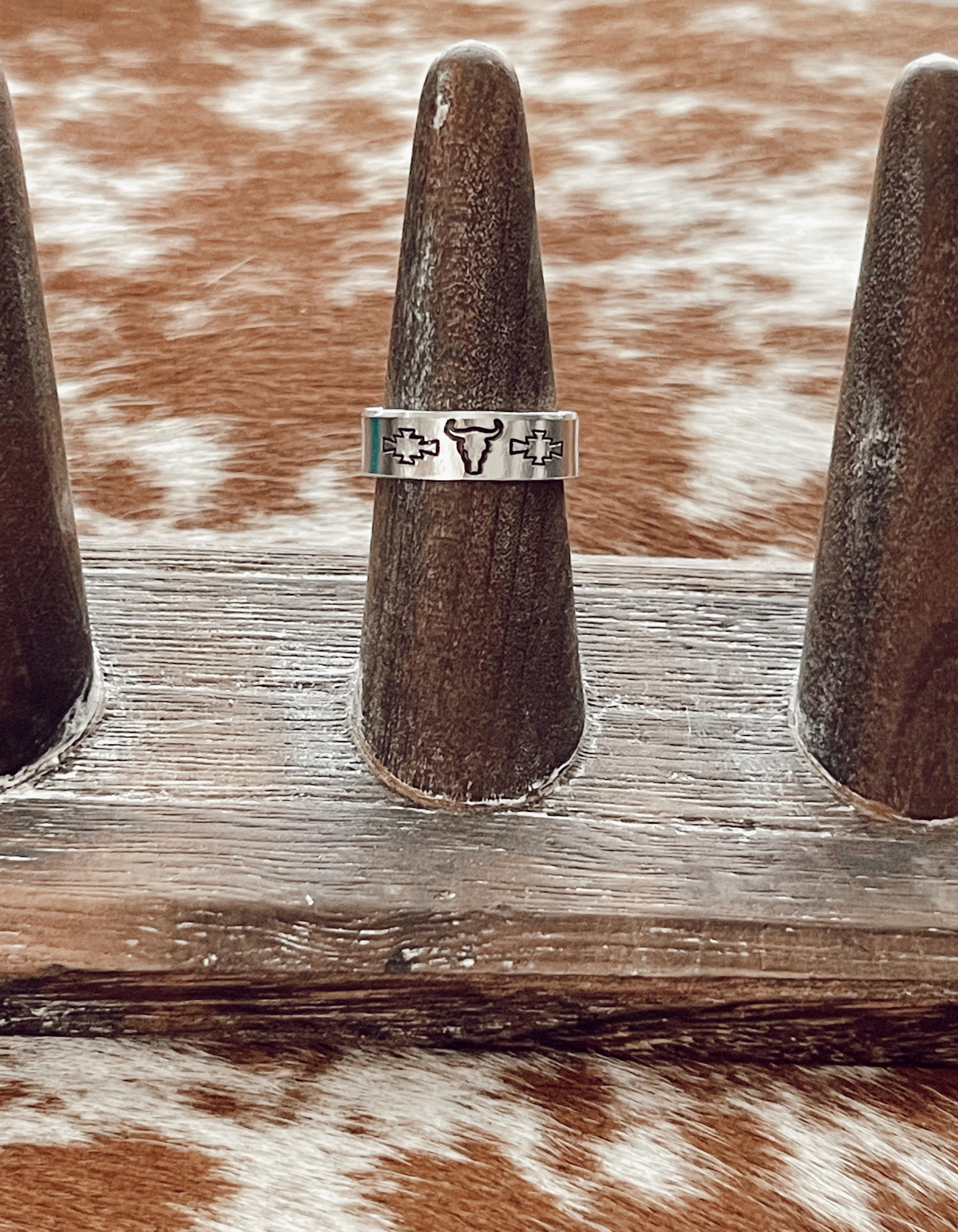 Longhorn Ring Cow Ring Western Stackable Rings - Etsy