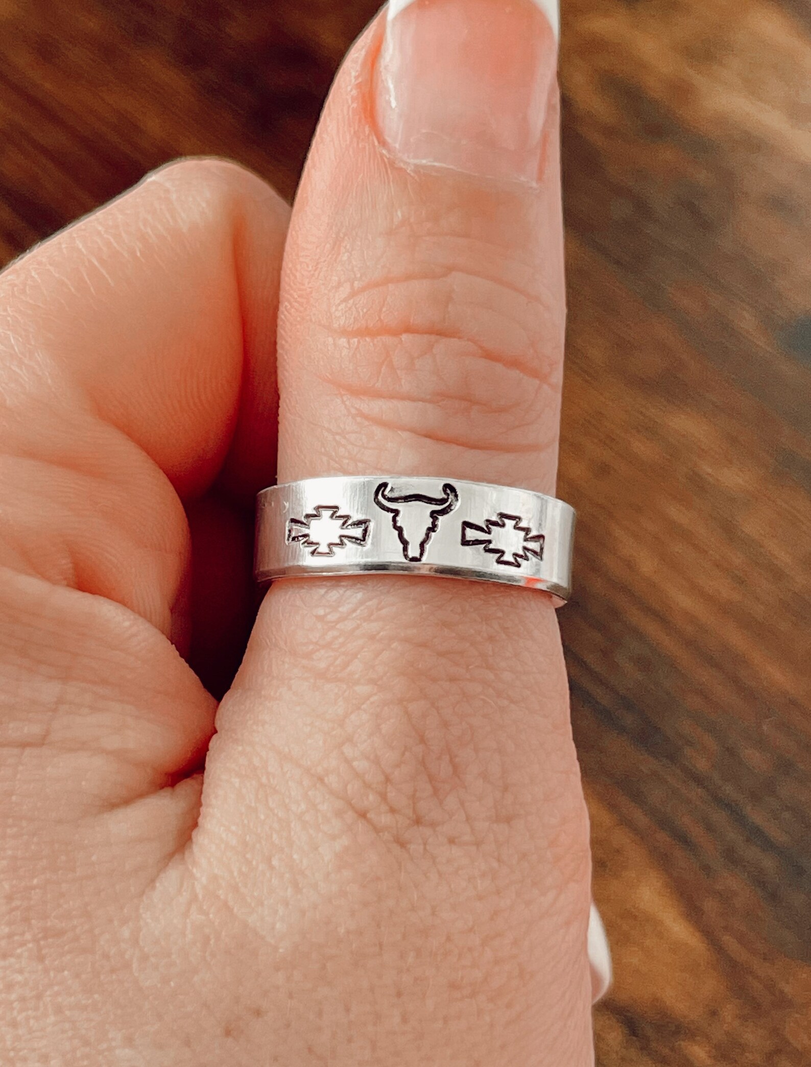 Longhorn Ring Cow Ring Western Stackable Rings - Etsy