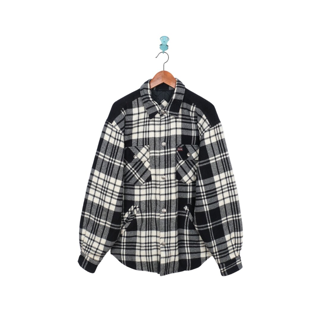 Checked Vintage Fleece Jacket Thick Lumberjack Shirt Fleece - Etsy