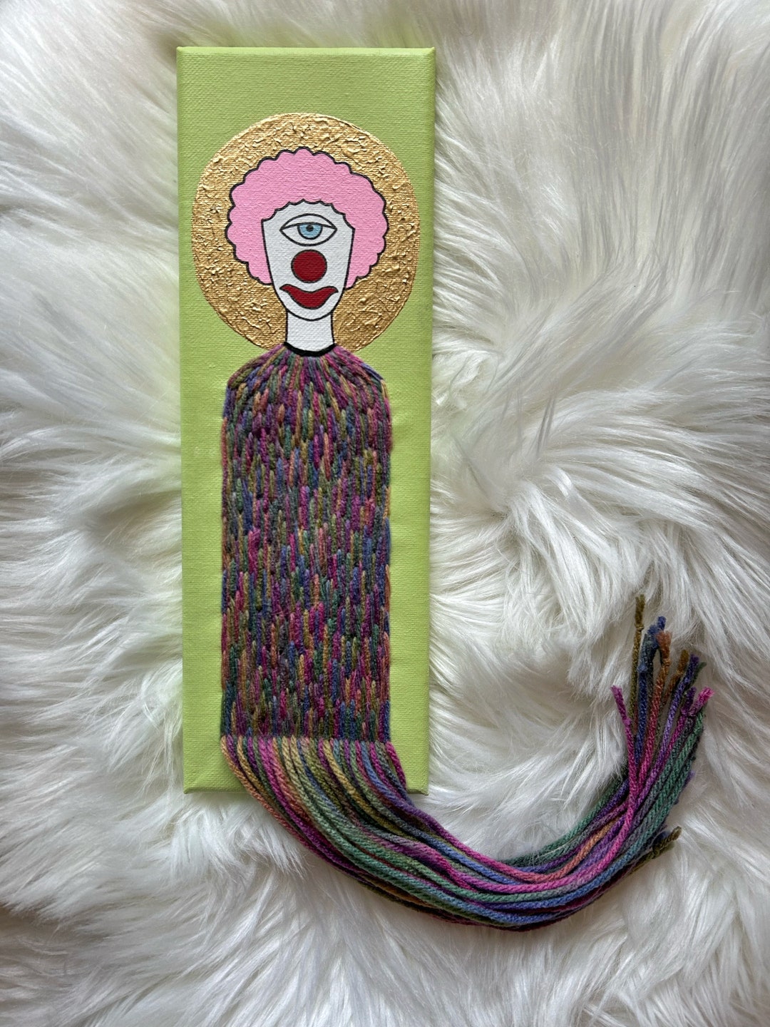 Colorful Clown Cyclops Saint Fun Portrait Modern 3D Wall Art Paint With ...