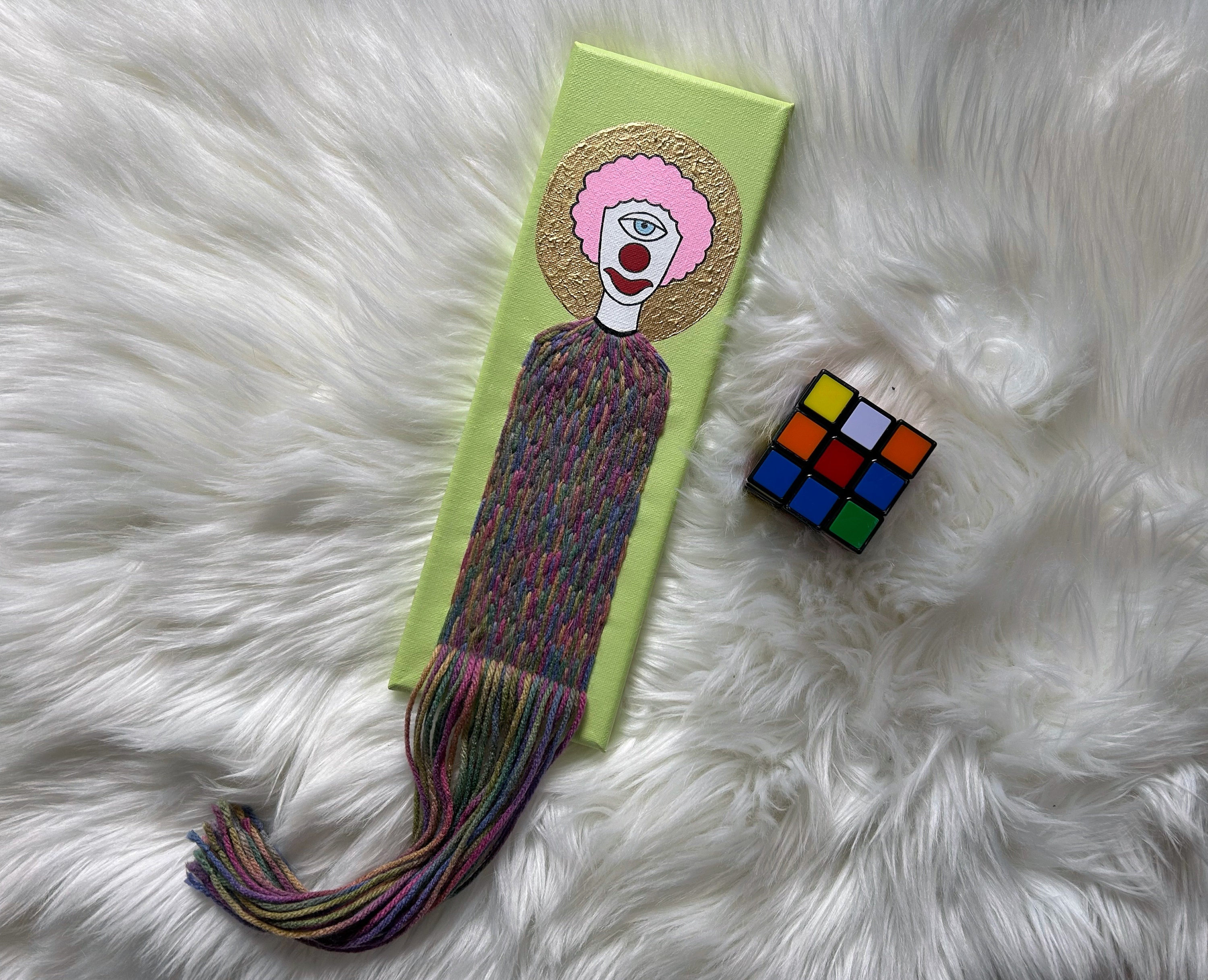 Colorful Clown Cyclops Saint Fun Portrait Modern 3D Wall Art Paint With ...