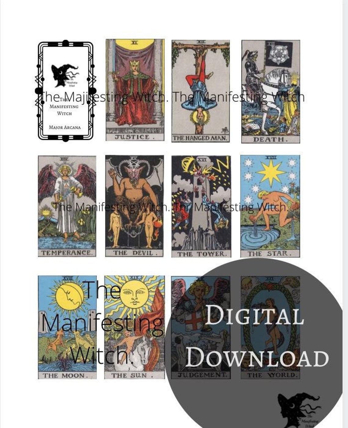2.5 Mini Tarot Card Deck / Digital Tarot / Tarot Cards / - Etsy