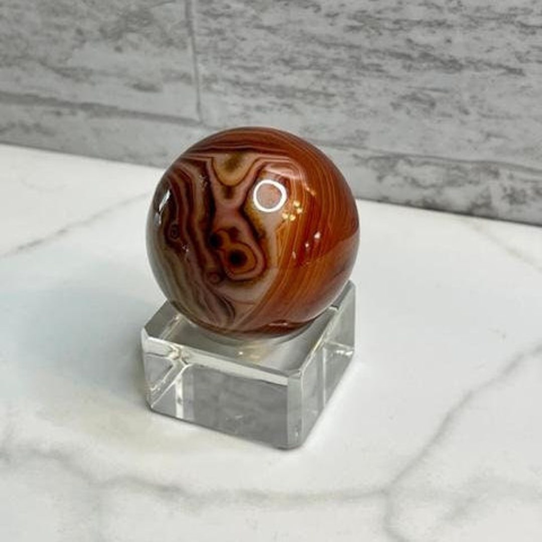 Sardonyx Crystal Sphere / Sard Stone / White Chalcedony / Protection ...
