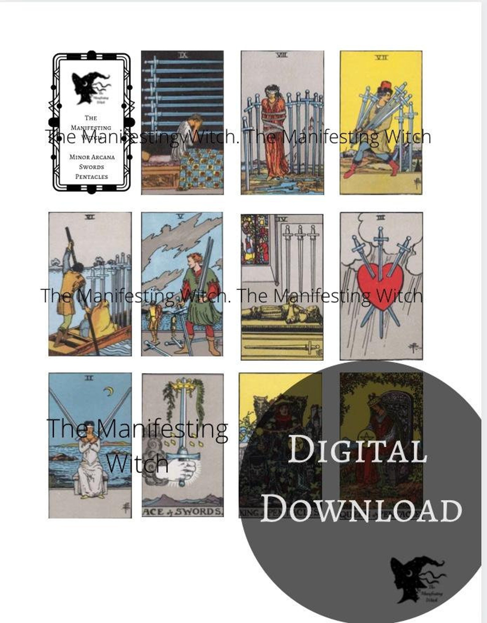 2.5 Mini Tarot Card Deck / Digital Tarot / Tarot Cards / | Etsy