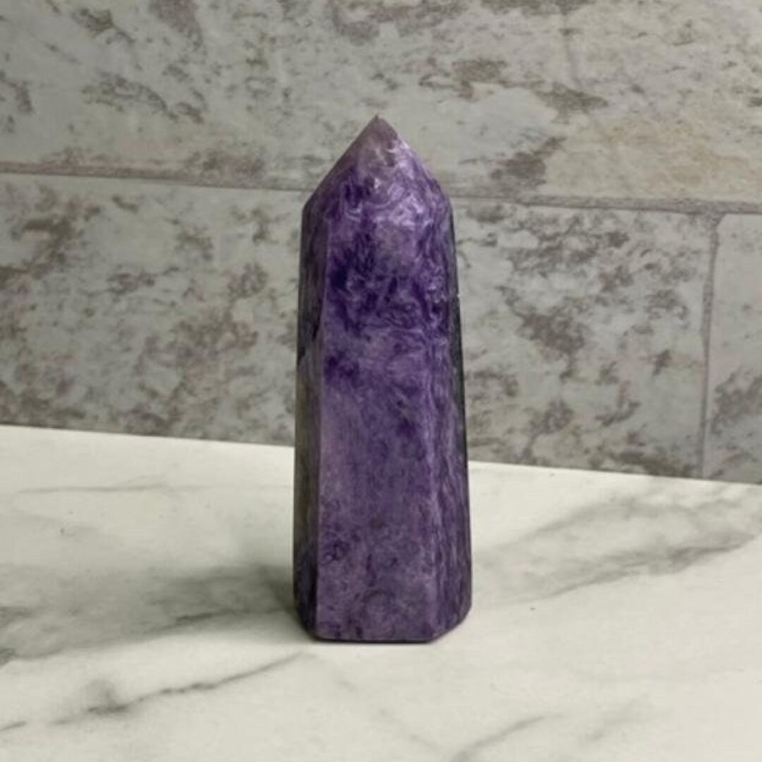Charoite Tower / Crystal Point / Crown Chakra / Unconditional Love / Aura Cleansing / Heart ...