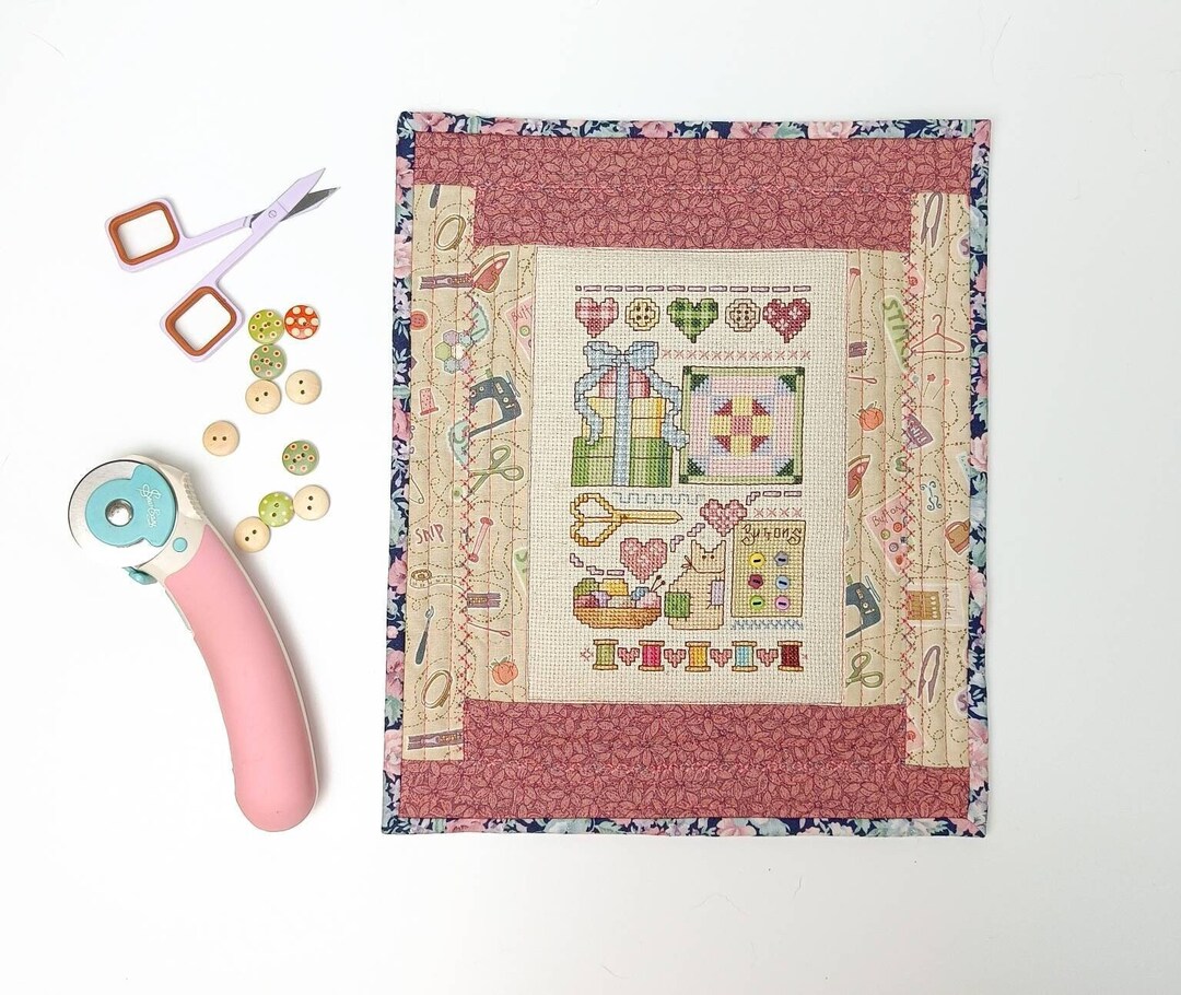 Mini Quilt sewing Treasures Hand Embroidery Cross - Etsy