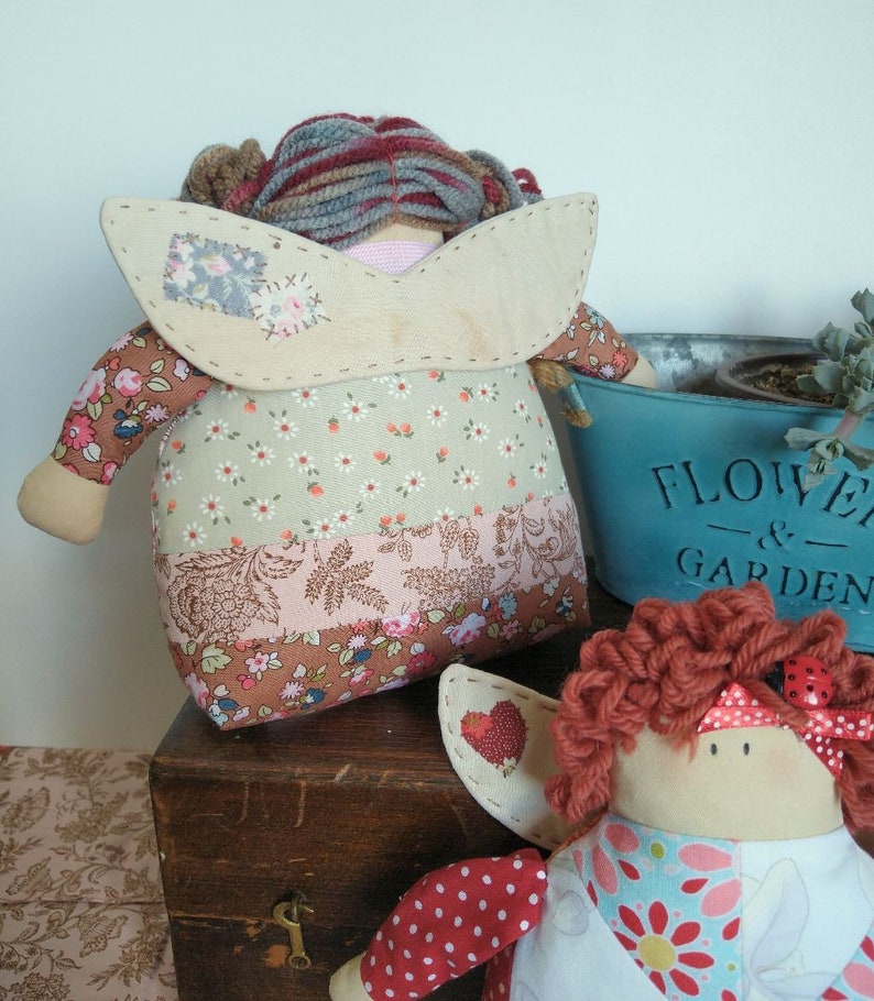 Primitive Handmade Patchwork Doll, Farmhouse Decor Fabric Doll, Country ...