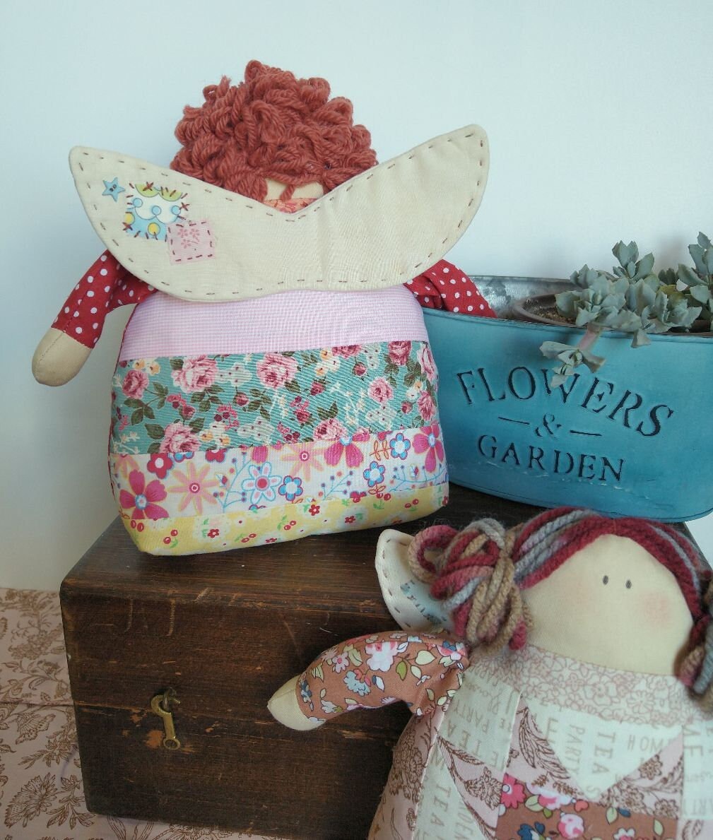 Primitive Handmade Patchwork Doll, Farmhouse Decor Fabric Doll, Country ...