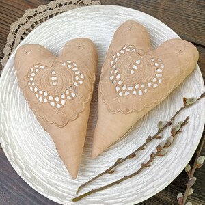 Cottagecore Decorative Heart, Shabby Chic Lace Heart, Rustic Fabric ...