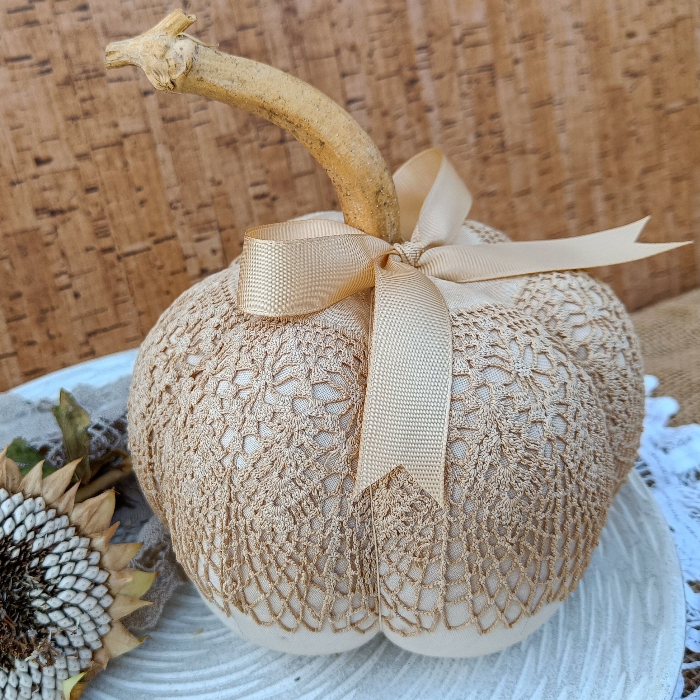 Vintage Crochet Pumpkin Dolly Fabric Table Centerpiece for - Etsy