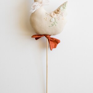 Tea Dyed Fabric Ducks on A Poke Stick, Handmade Primitive Ducks for ...