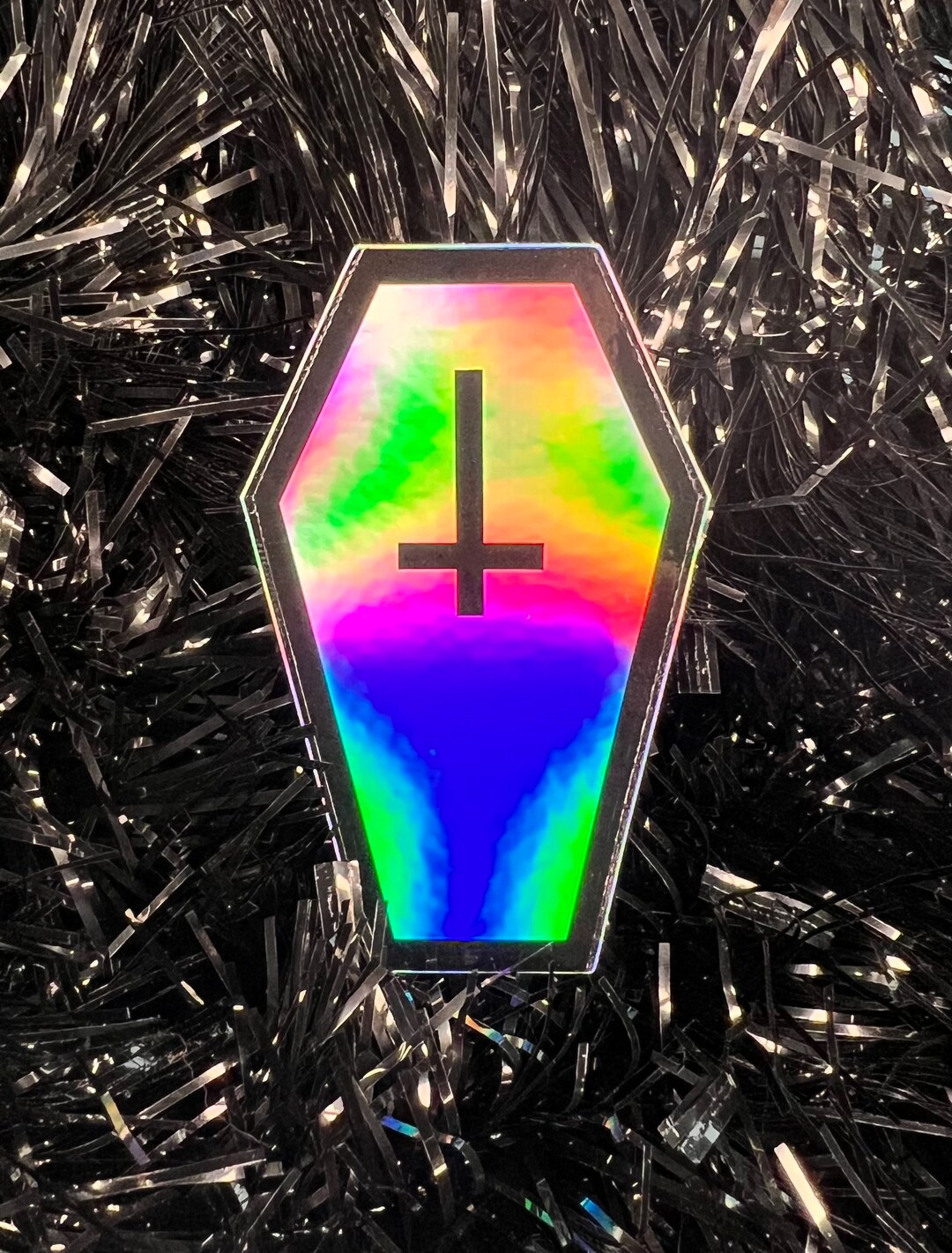 Unholy Coffin Holographic Sticker-1.86”x3” - Etsy