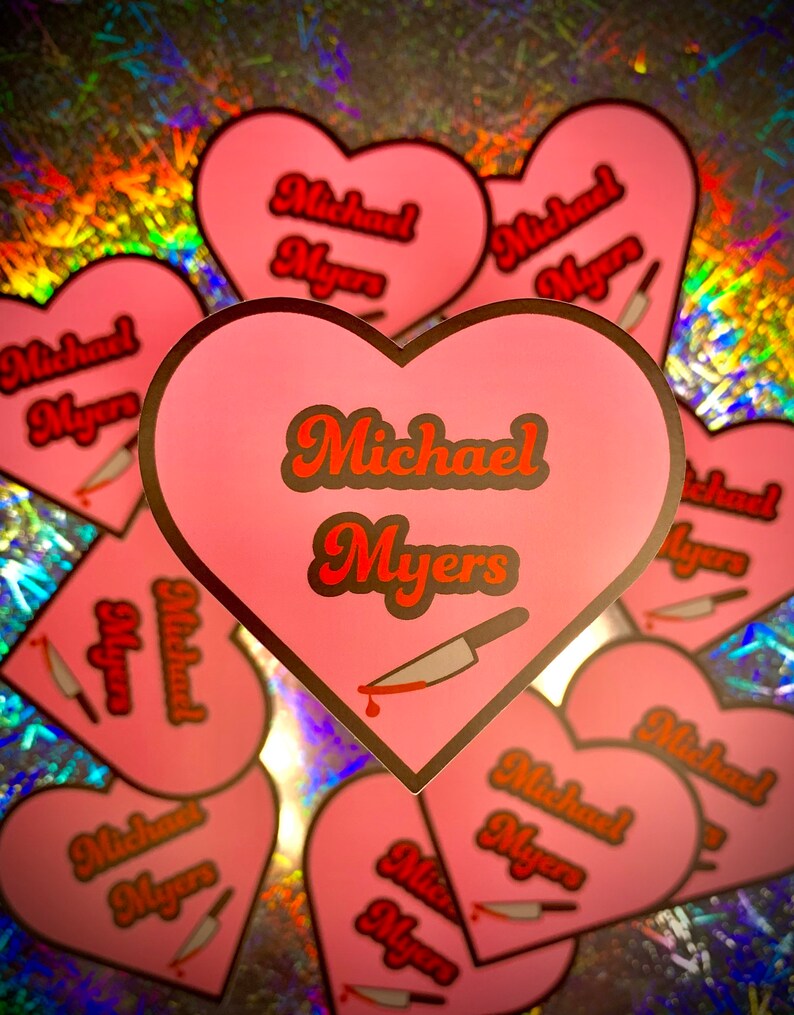 Michael Myers Heart Matte Sticker 3inx2.77in - Etsy