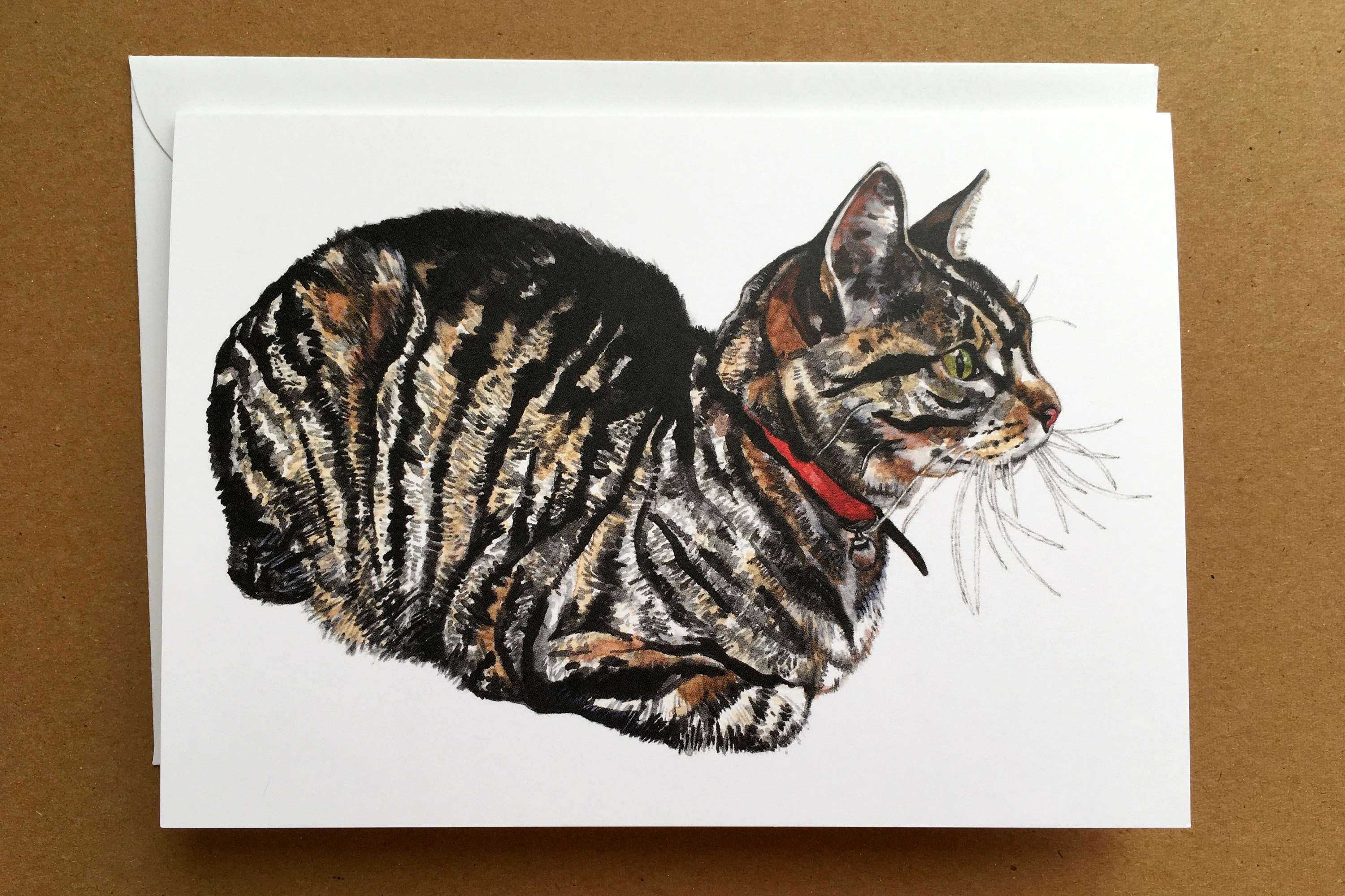 Cat Card Cat Greeting Card Cat Birthday Card Tabby Cat - Etsy