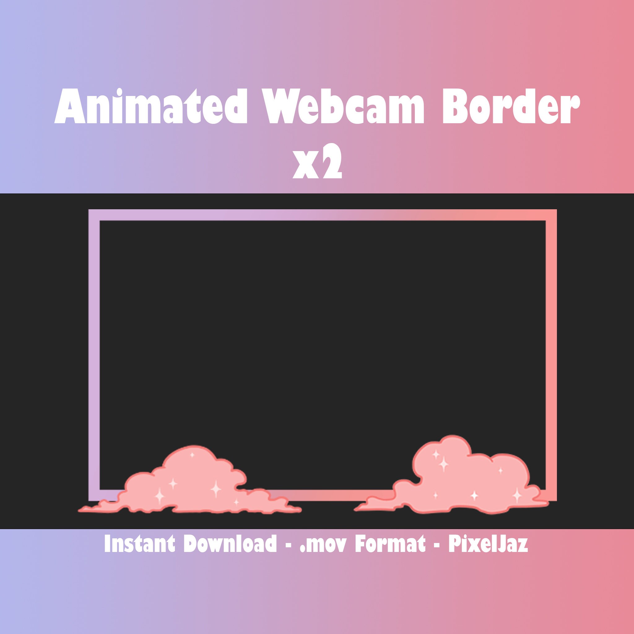 Animated Kawaii Sunset Clouds Webcam Border for Twitch Streamer / OBS ...